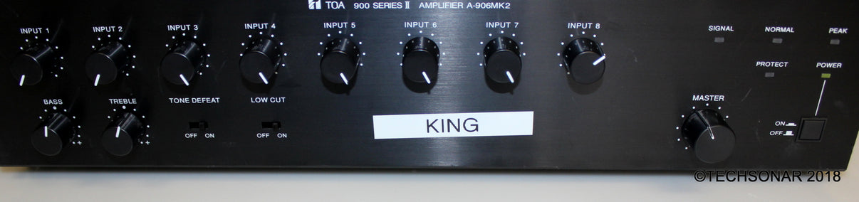 TOA Series ii Model A-906MK2 8-Channel Mixer Power Amp, 60w (labelled ...